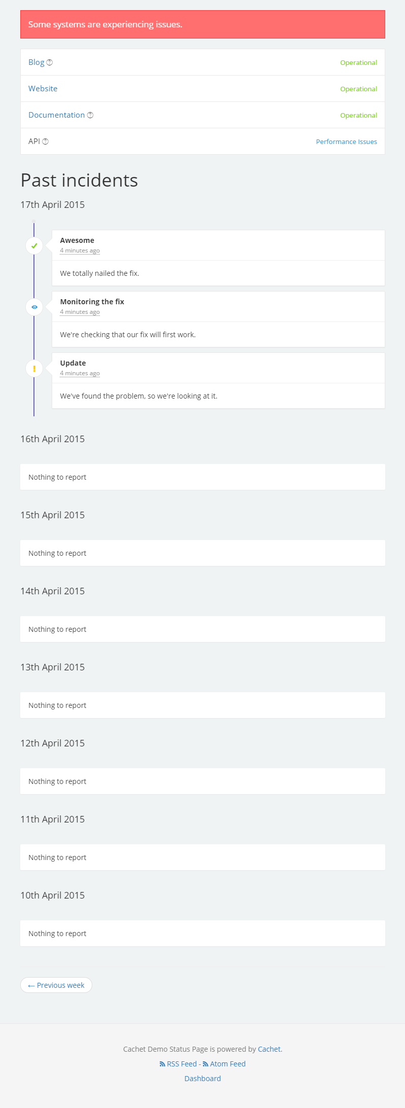 Cachet HQ: Open Source Status Page PHP System | Bypeople