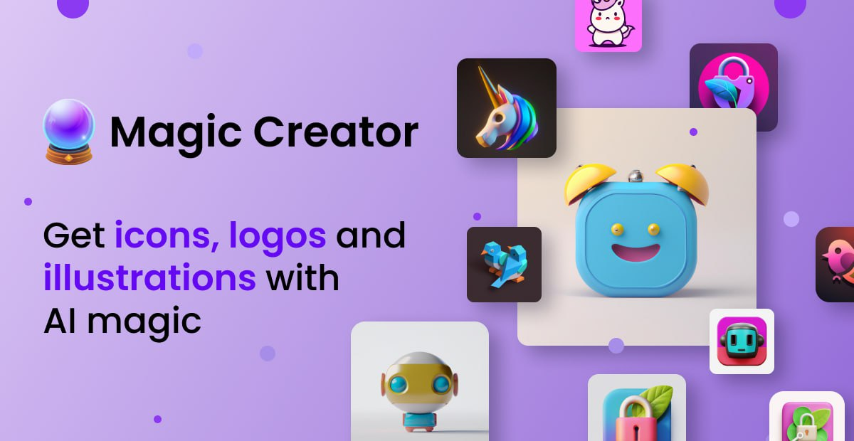 Magic Creator: Get unique vector icons & illustrations with AI magic!