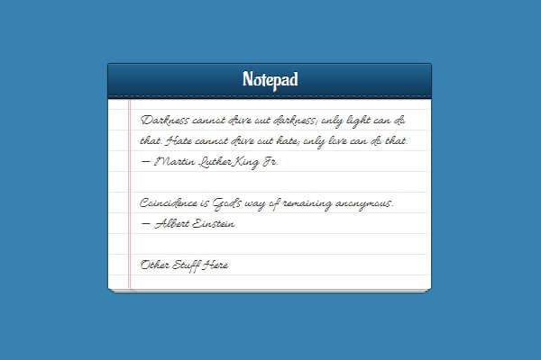 CSS3 Notepad – CodePen | Bypeople
