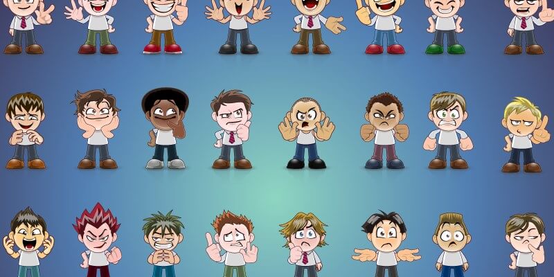 Vector Male Manga Avatars - ByPeople