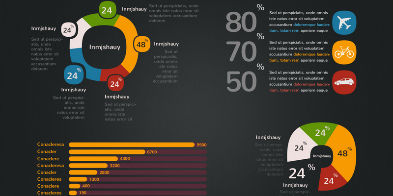 Colorful Stats Infographics PSD Kit - ByPeople