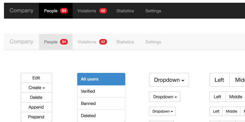 Bootstrap 3: AI, PDF & Sketck UI Kit - ByPeople