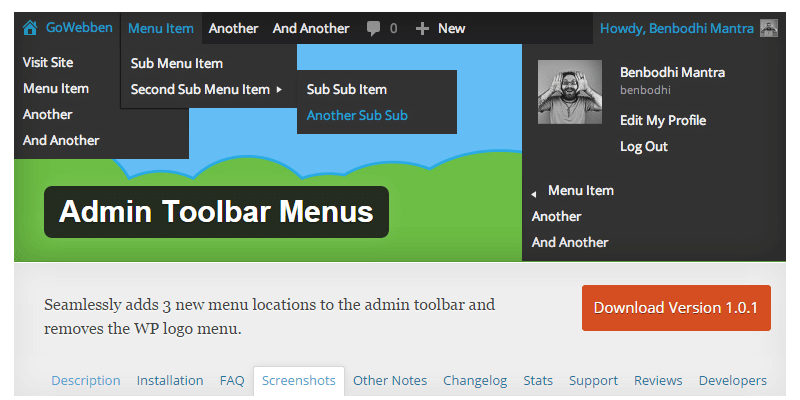 Admin Toolbar Menus WordPress Plugin | Bypeople