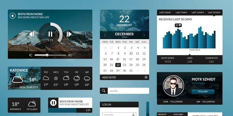 Flat UIs - ByPeople (44 submissions)