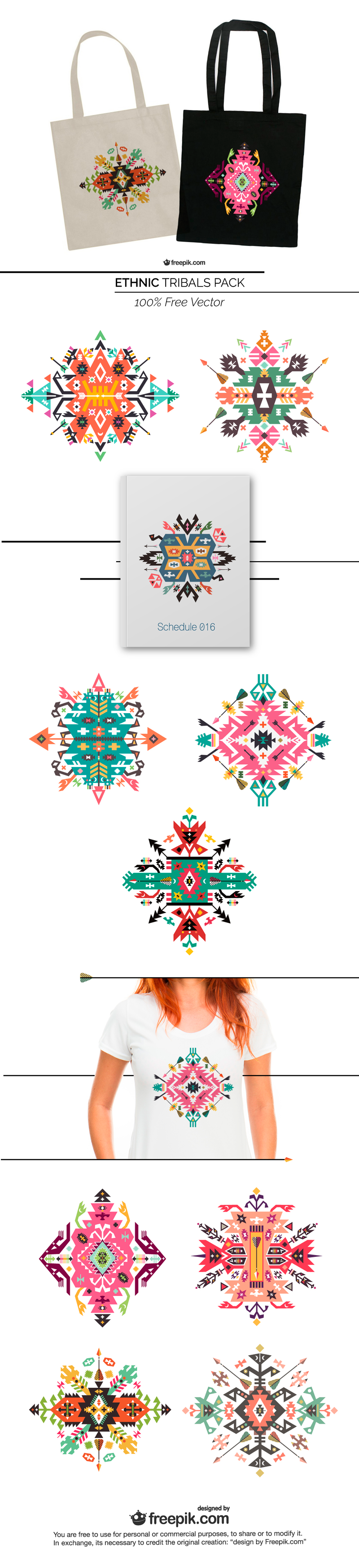 Colorful Ethnic Tribal Designs Vector Pack - ByPeople