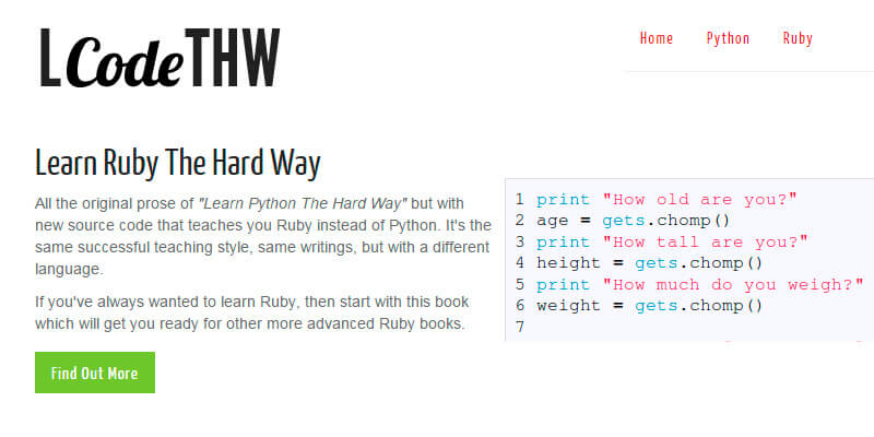 Learn Ruby The Hard Way: Online Book | Bypeople