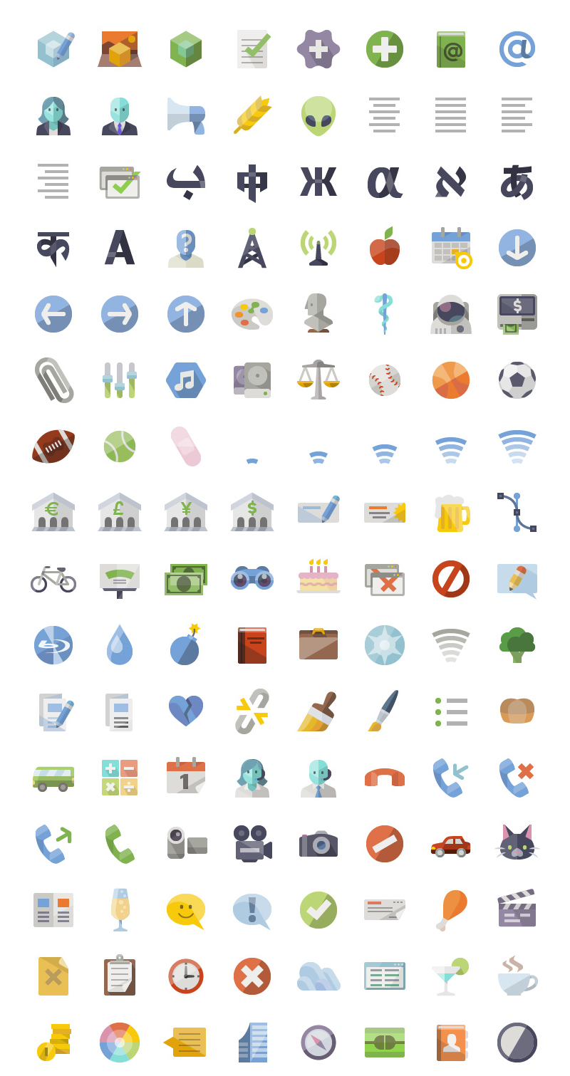 500 Flat Illustrator & SVG Icons - ByPeople