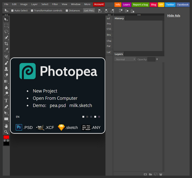 Online Image Editor with PSD/Sketch/XCF Support | Bypeople