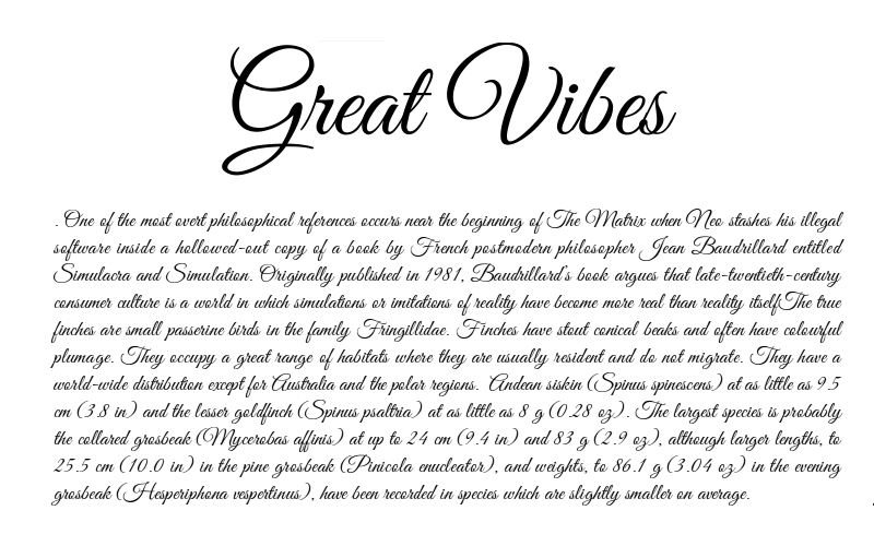 Great Vibes: Extended Alphabet Script Font - ByPeople