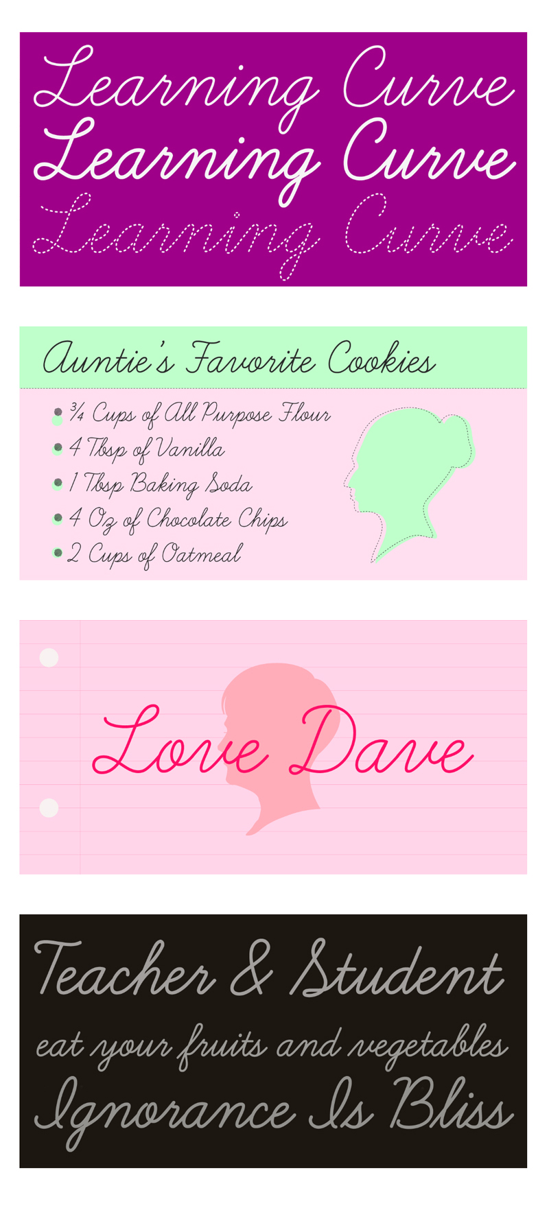 Learning Curve: Slim Typeface for Educational Purposes | Bypeople