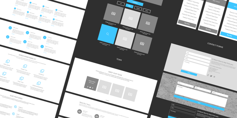 856+ Vector Wireframes & Elements Pack - Web & Mobile Wireframes ...