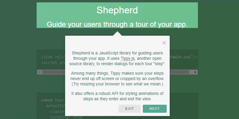 Shepherd: JavaScript Library for Step-By-Step User Guidance | Bypeople