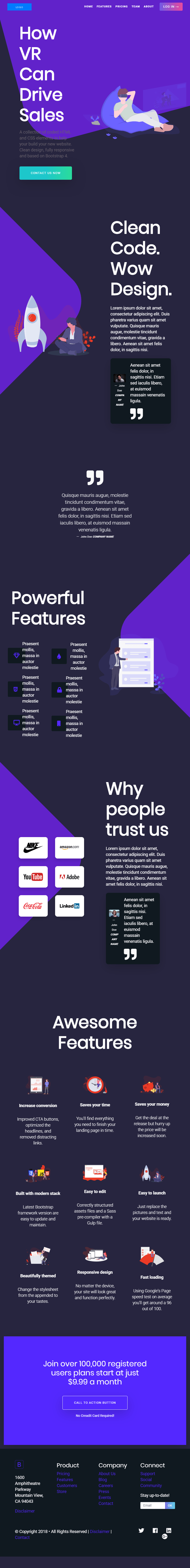 Bootstrap 4 Landing Page Templates