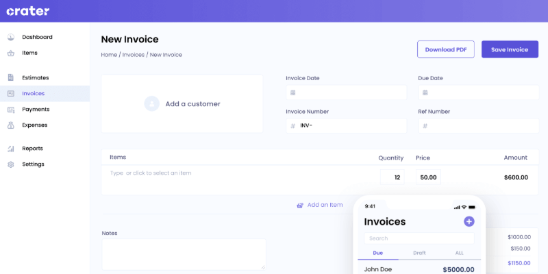 Crater: Free & Open Source Invoicing App | Bypeople