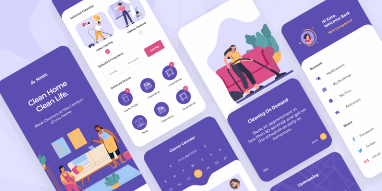 Home Cleaning App UI Concept LaptrinhX
