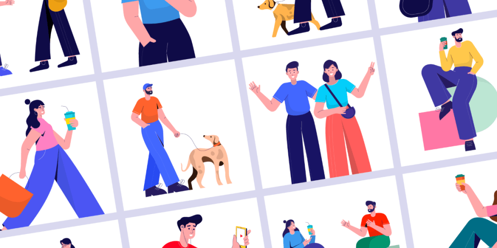 An exclusive bundle featuring 4 collections of trendy illustrations and ...