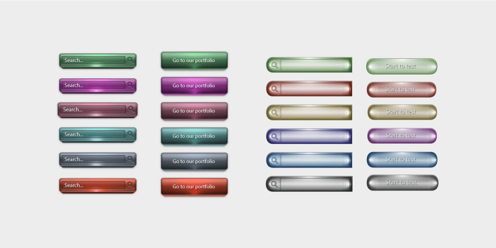 Colorful Buttons Pack: More Than 360 Button Styles, AI & PSD sources ...
