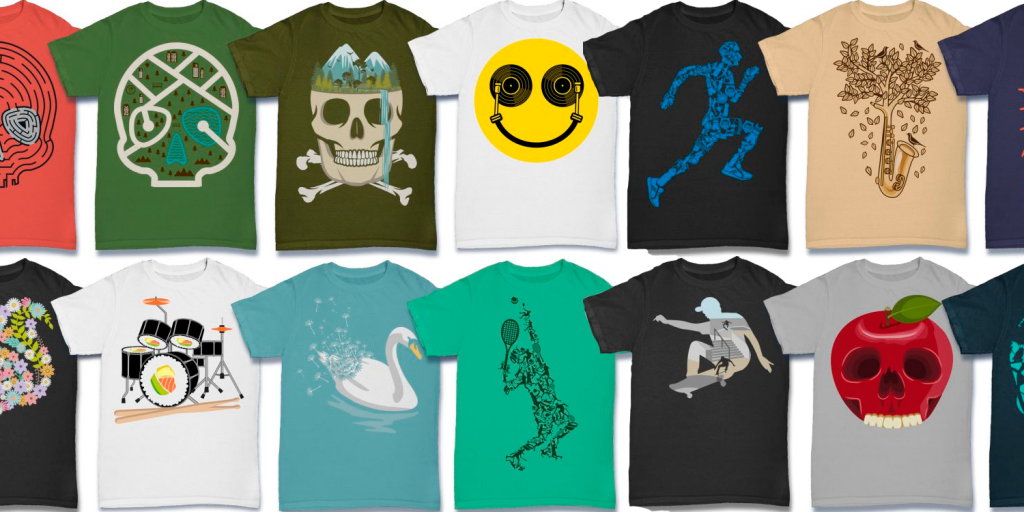 Creative Shirt Designs Pack - 103 Unique Vector Illustrations for T ...