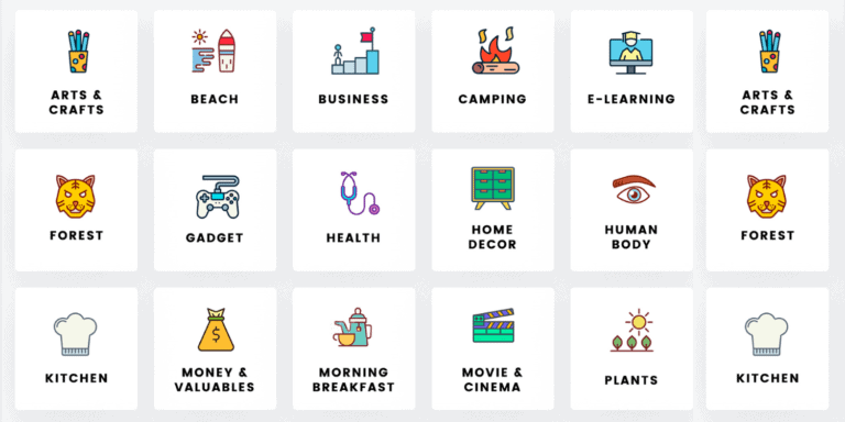 Vector Icons Pack with 1380 Icons in 3 Styles, Vector Sources Included