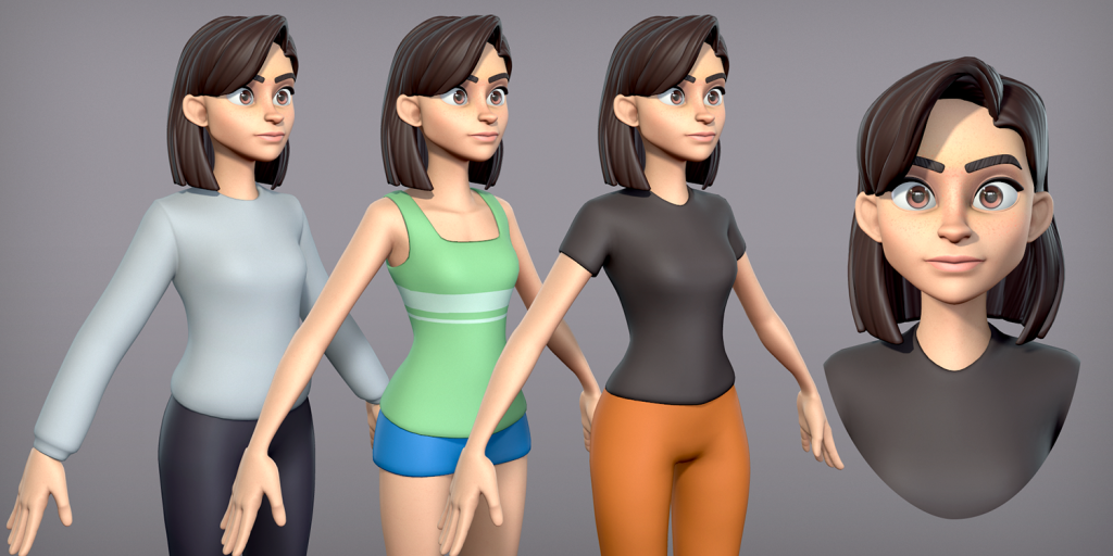 Blender 3D Characters Pack – Male & Female Cartoon Characters