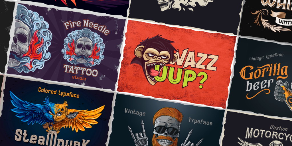 180+ T-Shirt Design Fonts & Illustrations Pack | Bypeople