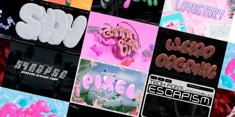 20+ Display Fonts & Lettering Pack – OTF, TTF, WOFF, PNG & SVG Files