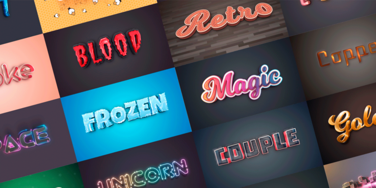 A Bundle text effects featuring 1000 different styles, such as neon ...
