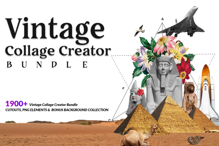 1900+ Vintage Collage Creator Bundle – Textures, Patterns ...